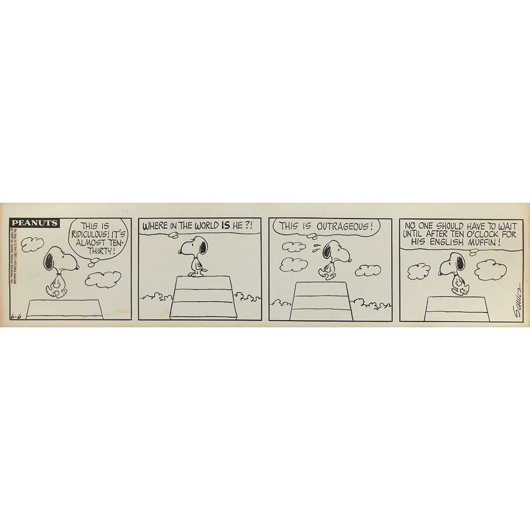 Charles Schulz | Original Drawing for a Peanuts Four-Panel Strip ...