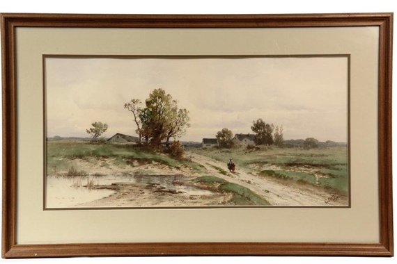 Carl Weber | Mother and Child on Country Lane | MutualArt