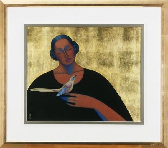 Nivia Gonzalez | WOMAN WITH BIRD | MutualArt