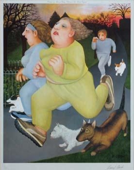 Beryl Cook | The Joggers on the Hoe | MutualArt