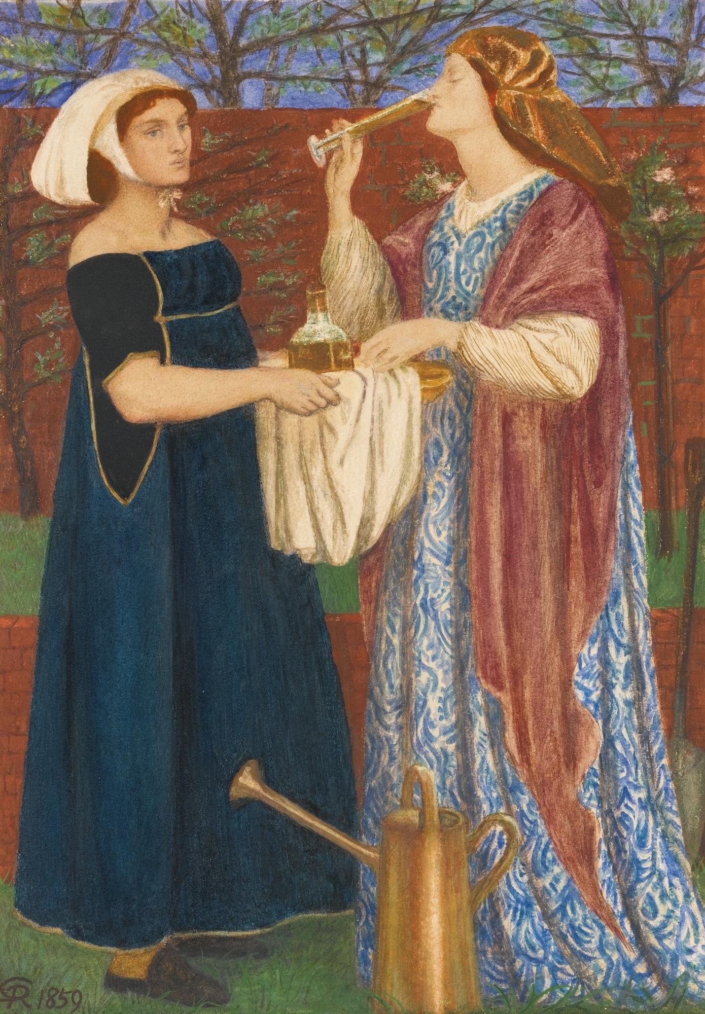 Dante Gabriel Rossetti | THE BOWER GARDEN (1859) | MutualArt