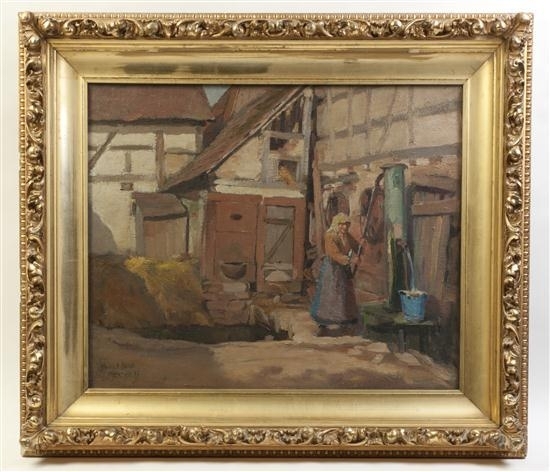 Irving Reuben Bacon | Woman by Building | MutualArt