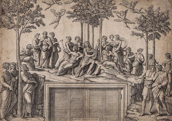 Marcantonio Raimondi | Alexander the Great Honoring the Books of Homer ...