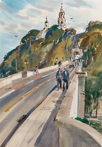 Rex Brandt | Cabrillo Bridge, Balboa Park, San Diego (1960) | MutualArt