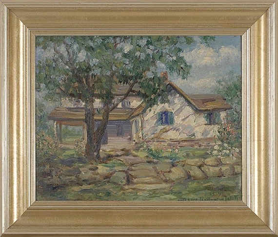 Joseph Pennington DeWitt | Landscape with tree and farmhouse | MutualArt