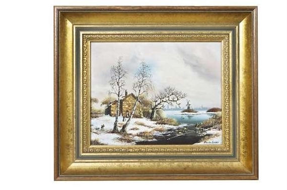 Charles Comber | Skaters and figures in a winter landscape | MutualArt