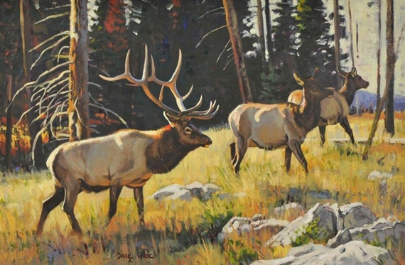 Dave Wade | Elk (Bull and Two Cows) (1988) | MutualArt