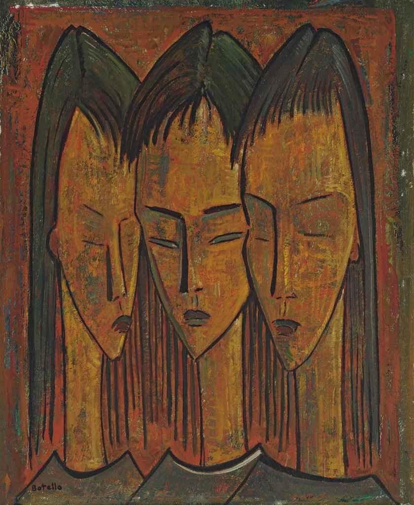 Ángel Botello | Two Girls (Circa 1960) | MutualArt