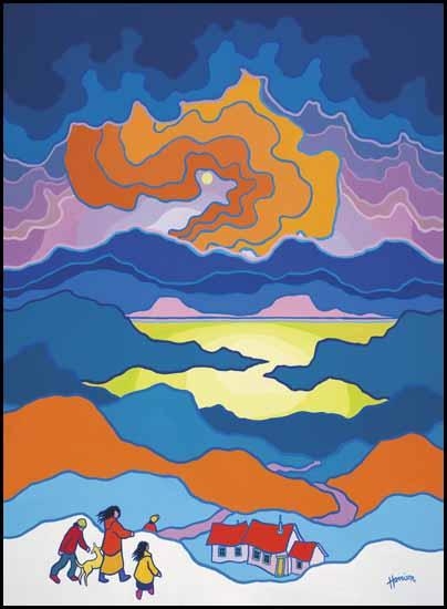 Ted Harrison | SLUMBERING VILLAGE (1987) | MutualArt