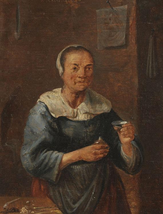 Adriaen Rombouts | Portrait einer flämischen Magd (1660s) | MutualArt