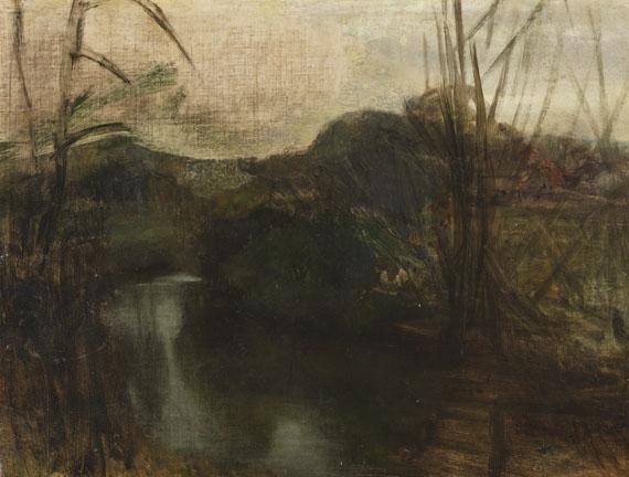 Johann Sperl | Landschaftsstudie mit Bachlauf (1910 - 1914) | MutualArt