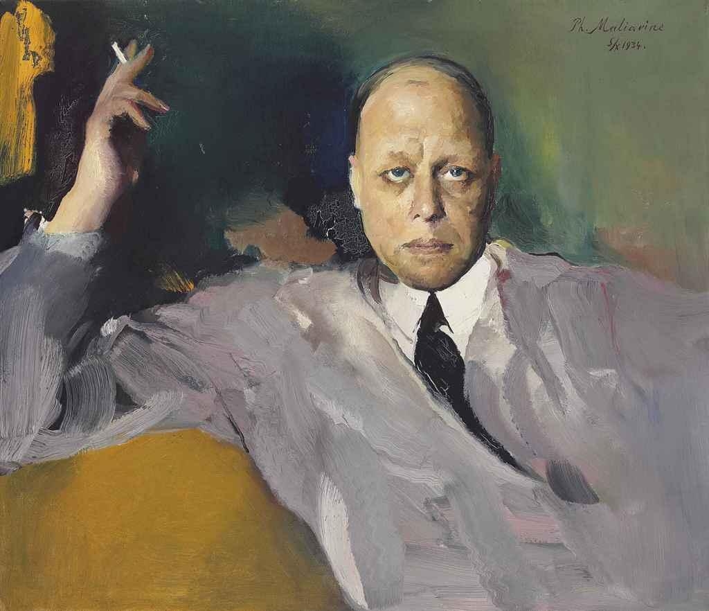 Philip Malyavin | Portrait of Folke Sederholm (1891-1956) (1934 ...