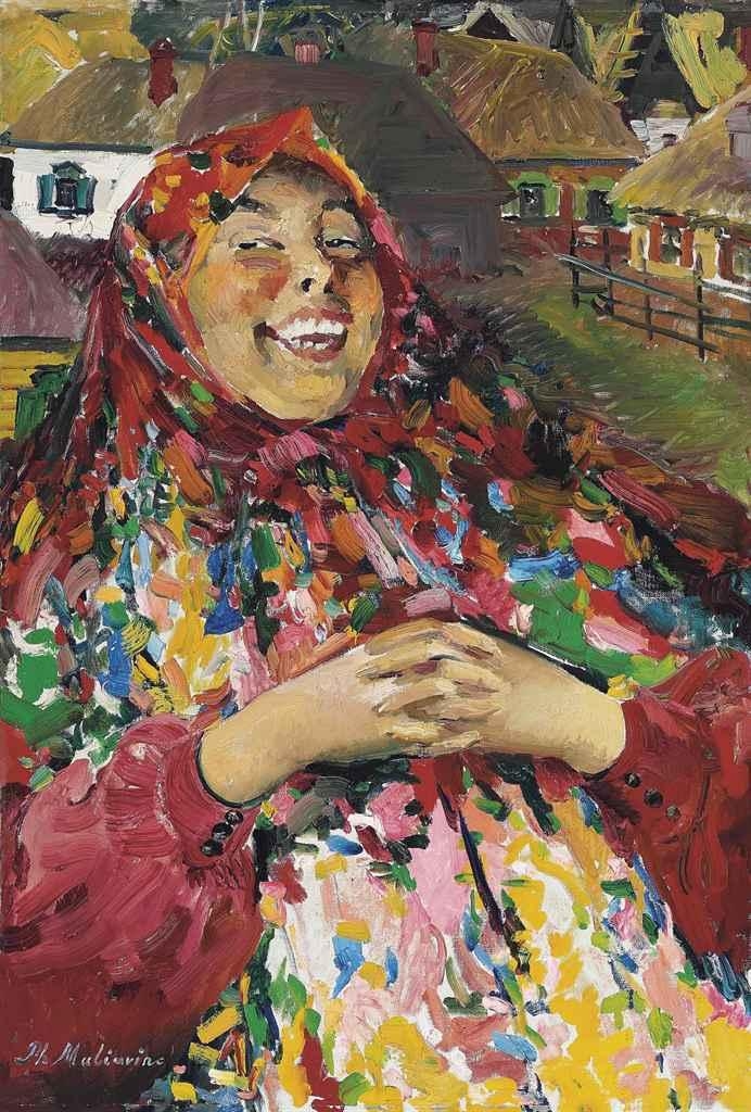 Philip Malyavin | The laughing peasant | MutualArt