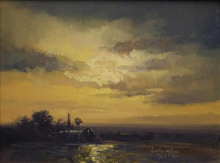 Ignatius Marx | Trees beside a tranquil stream (1987) | MutualArt