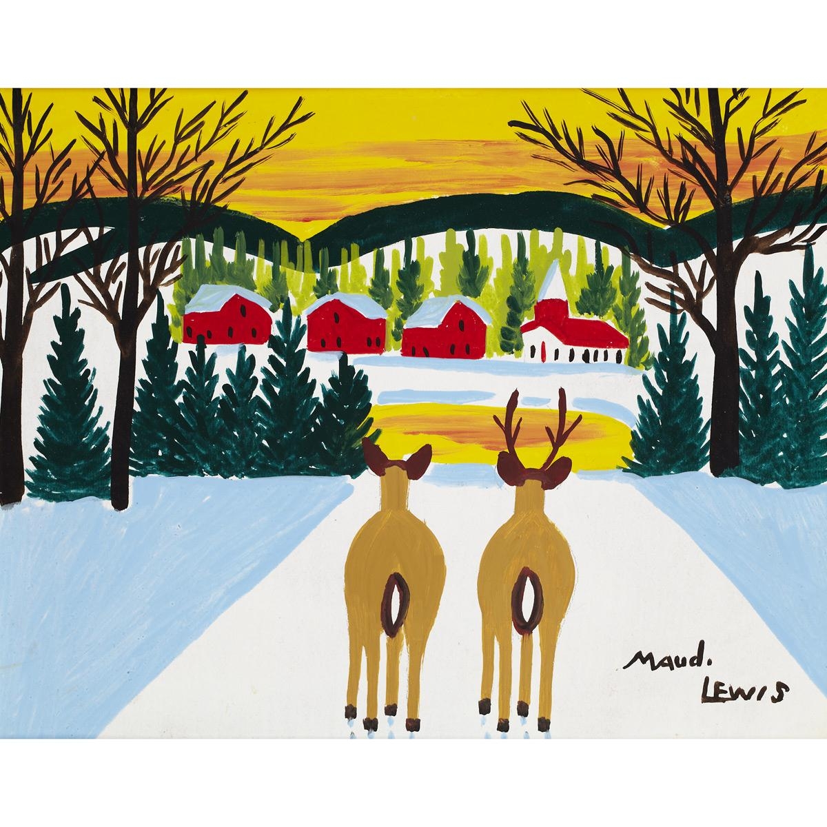 Maud Lewis | HORSE AND SLEIGH, WINTER | MutualArt