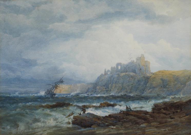 Edward Duncan | Shipwreck on rocks below Tantallon Castle (1868 ...
