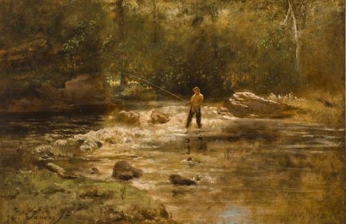George Inness, Jr. | Gentleman Fishing | MutualArt