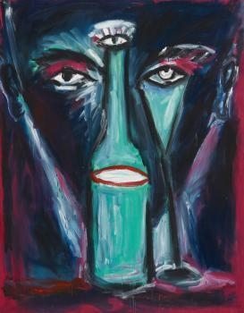 Helmuth Middendorf | MYSTERIOUS PAINTING: HEAD RUNNER (1984) | MutualArt