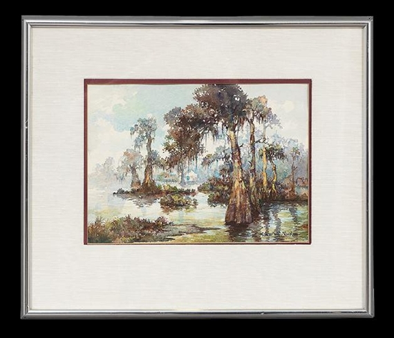 Robert Malcolm Rucker | Bayou Scene With a Cabin | MutualArt