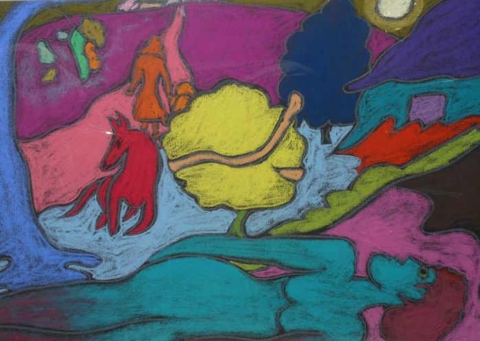 George Colin | Colorful landscape with horse | MutualArt