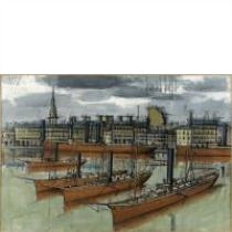 Bernard Buffet | LES SABLES D'OLONNE, LE PORT (1972) | MutualArt