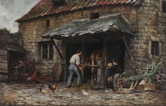 Andre Plumot | The blacksmith (1881) | MutualArt