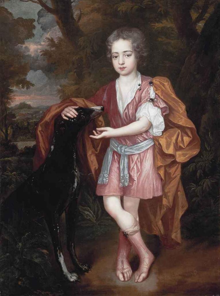 John Closterman | Portrait of a boy, full-length, in classical dress ...