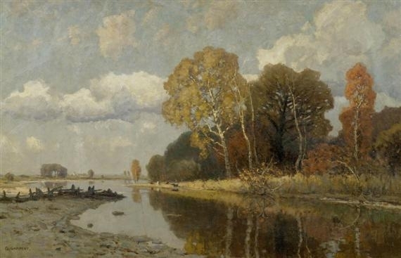 Otto Gampert | Broad shoreline landscape | MutualArt