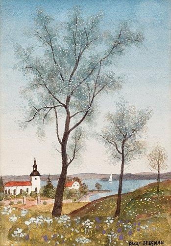 Oskar Bergman | Spring landscape with Birch trees | MutualArt