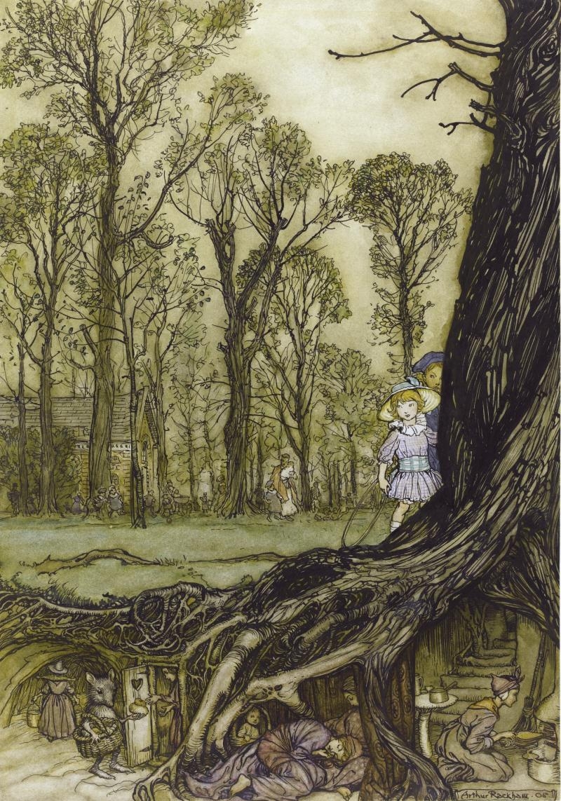 Arthur Rackham | FAIRIES ARE ALL MORE OR LESS IN HIDING UNTIL DARK ...