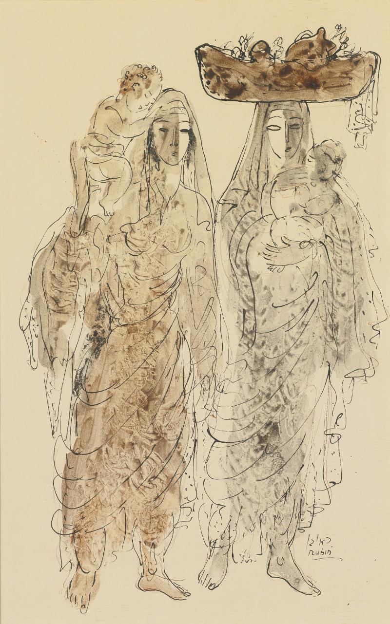 Reuven Rubin | The Three Visitors to Abraham (Araham and the Angels ...