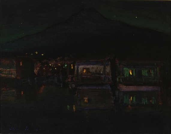 Charles Rollo Peters | Houseboats in moonlight (1899) | MutualArt