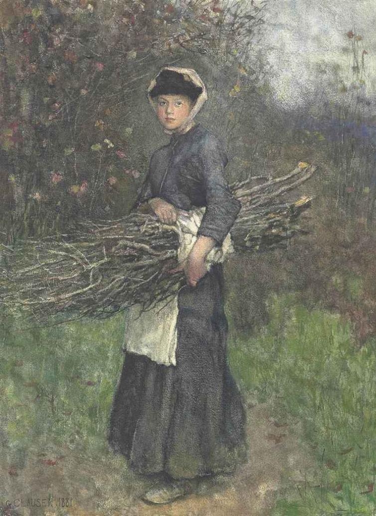 George Clausen | Gathering Firewood (1881) | MutualArt