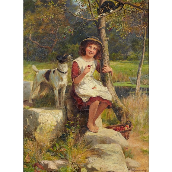 George Hillyard Swinstead | PICKING CHERRIES | MutualArt