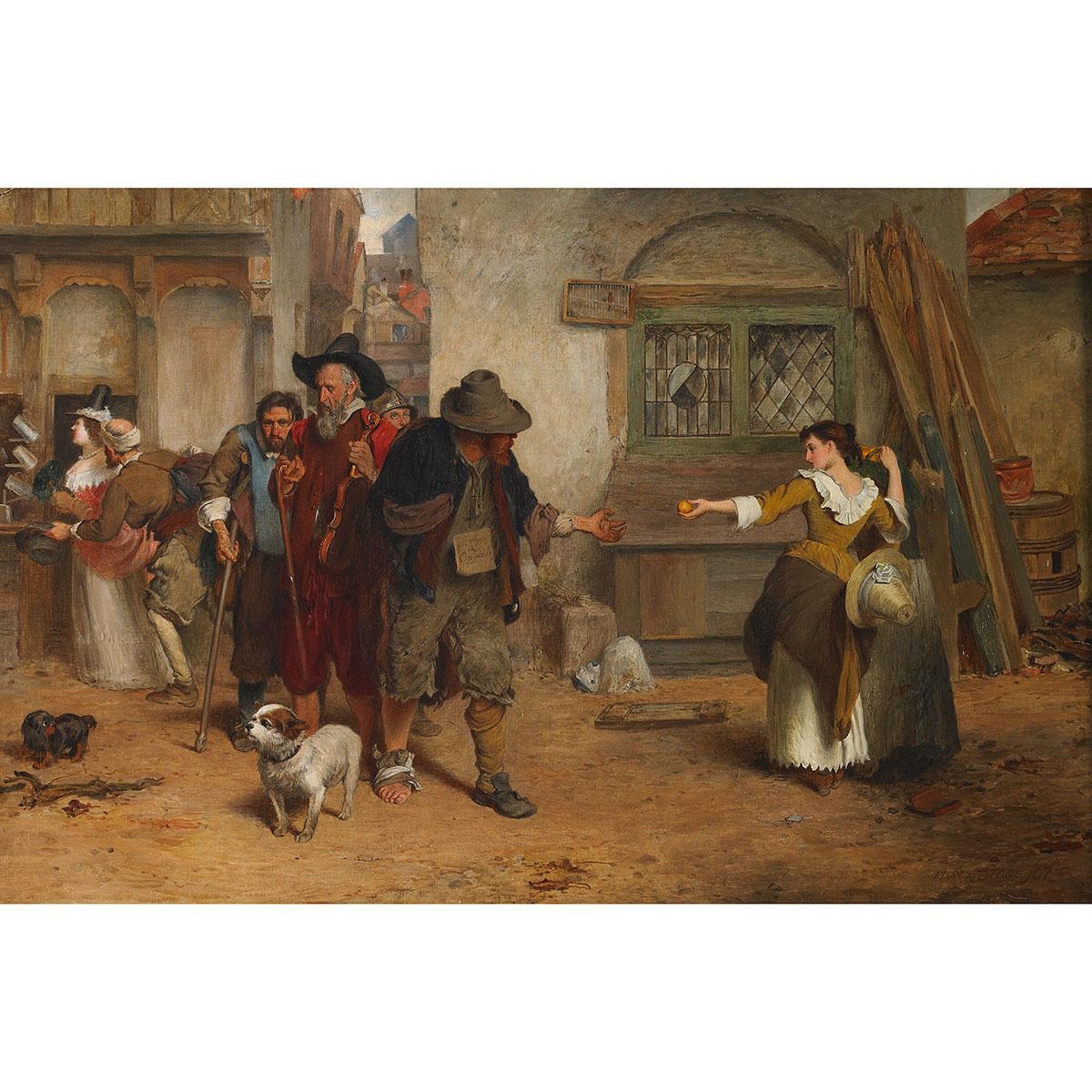 Marcus Stone | NELL GWYNN & THE OLD SOLDIER | MutualArt