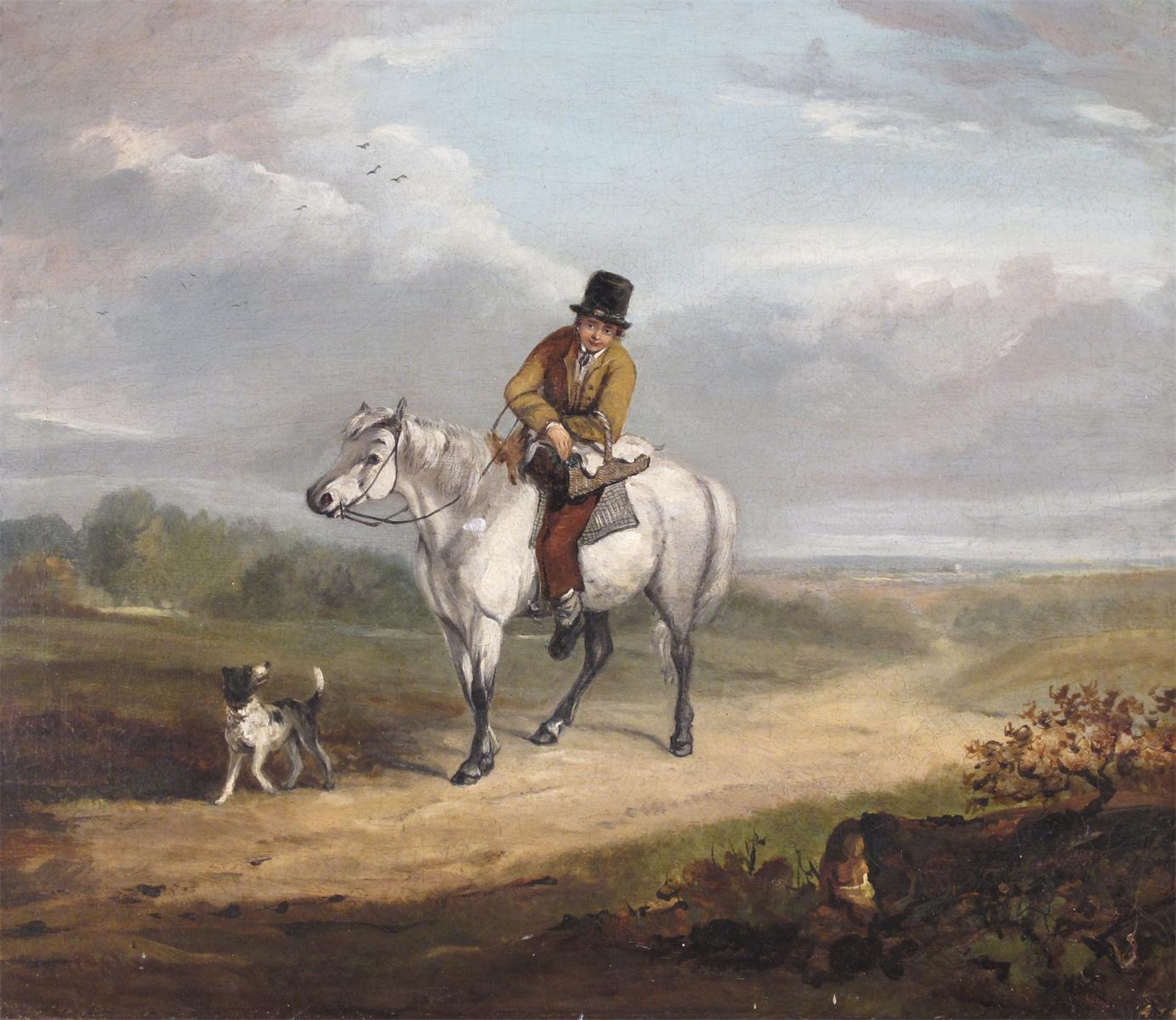 British School, 19th Century | A tinker on his horse in a rural track ...