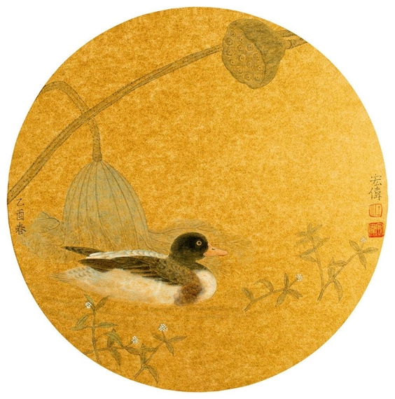 Jiang Hongwei | DUCK AND LOTUS SEEDPOD | MutualArt