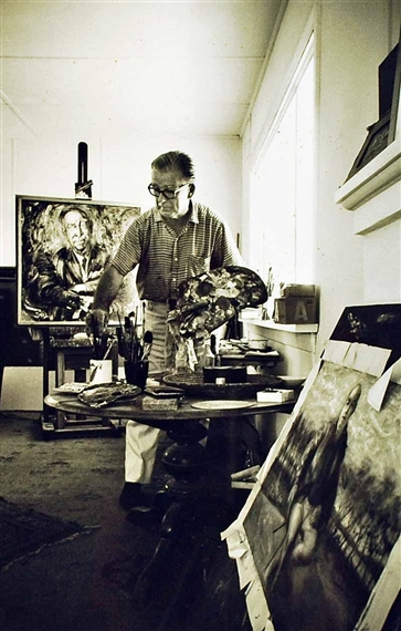David Moore | Portrait of William Dobell, in his studio (1964) | MutualArt