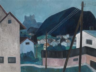 Herbert Breiter | Village with a Citadel in the Background (1958 ...