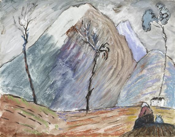 Marianne von Werefkin | Church in a Mountain Landscape (1920) | MutualArt