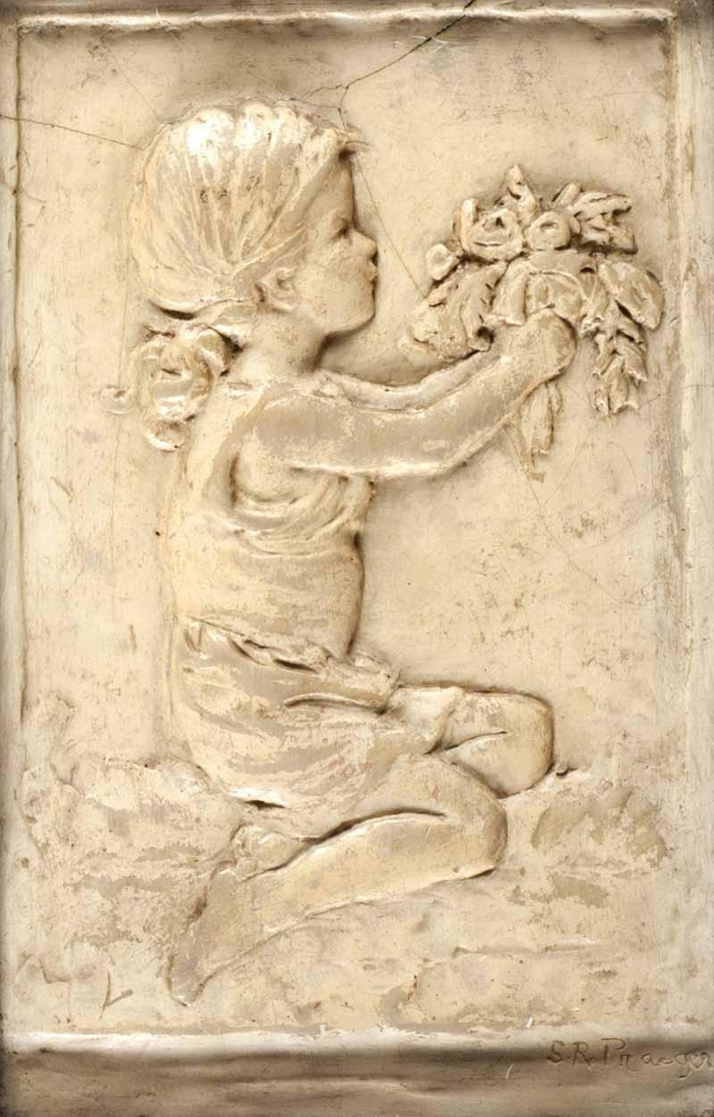 Sophia Rosamund Praeger | GIRL & BOY WITH FLOWERS | MutualArt
