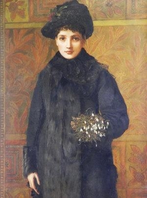 Cuthbert Rigby | Woman standing three-quarter length holding a posy of ...