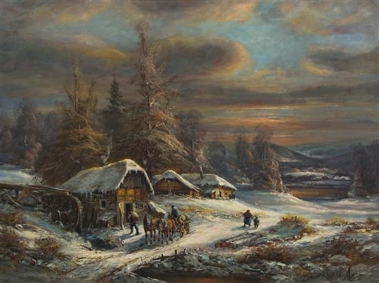 Albrecht Brinkmann | Village in Winter | MutualArt