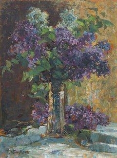 Hermann Busse | Stillleben: Fliederstrauch in Vase | MutualArt