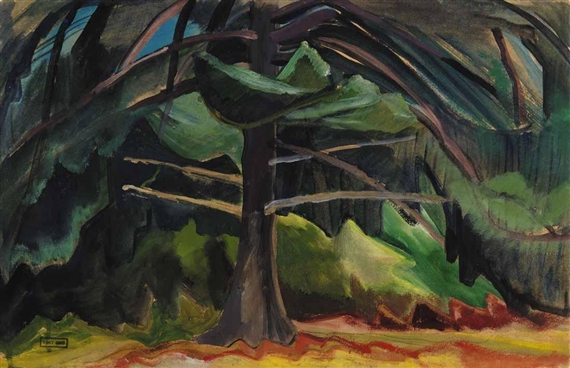 Emily Carr | Treescape / Two Trees (verso) (Circa 1930) | MutualArt