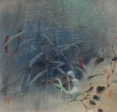 Jiang Hongwei | A Bird in Lotus | MutualArt