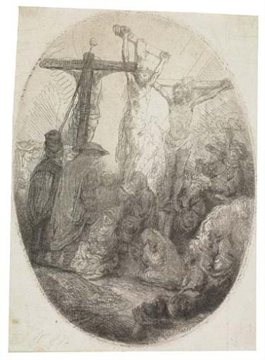 Rembrandt van Rijn | Christ Crucified between the Two Thieves: An Oval Plate (Circa 1641 ...