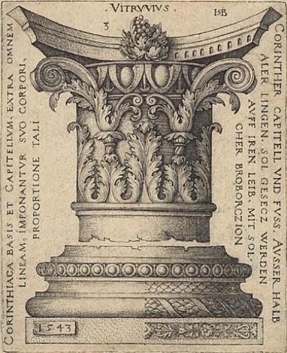 Hans Sebald Beham | Capital and Base of a Column (1545) | MutualArt