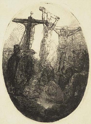 Rembrandt van Rijn | Christ Crucified between the Two Thieves: An Oval Plate (Circa 1641 ...