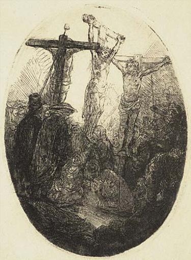 Rembrandt van Rijn | Christ Crucified between the Two Thieves: An Oval Plate (Circa 1641 ...